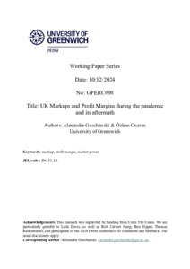 Greenwich Academic Literature Archive - UK markups and profit margins ...